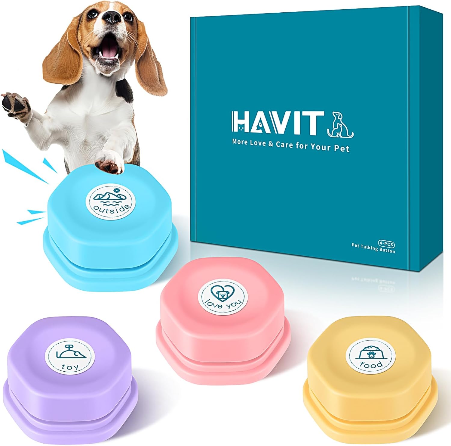 Amazon.com : havit Dog Buttons Talk - Set of 4 Dog Communication ...