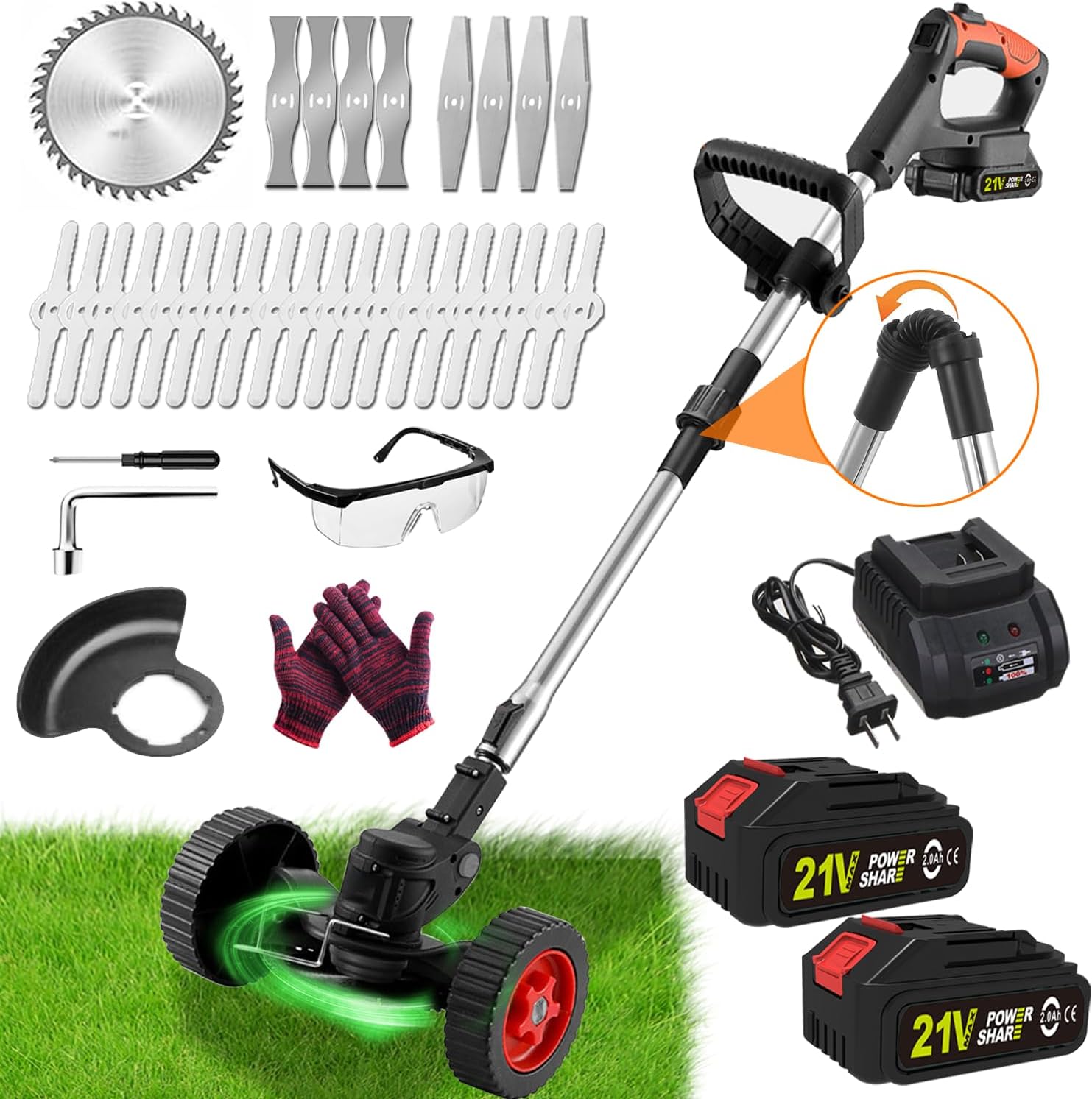 Amazon.com : Electric Weed Wacker Battery Operated, Cordless Weed ...