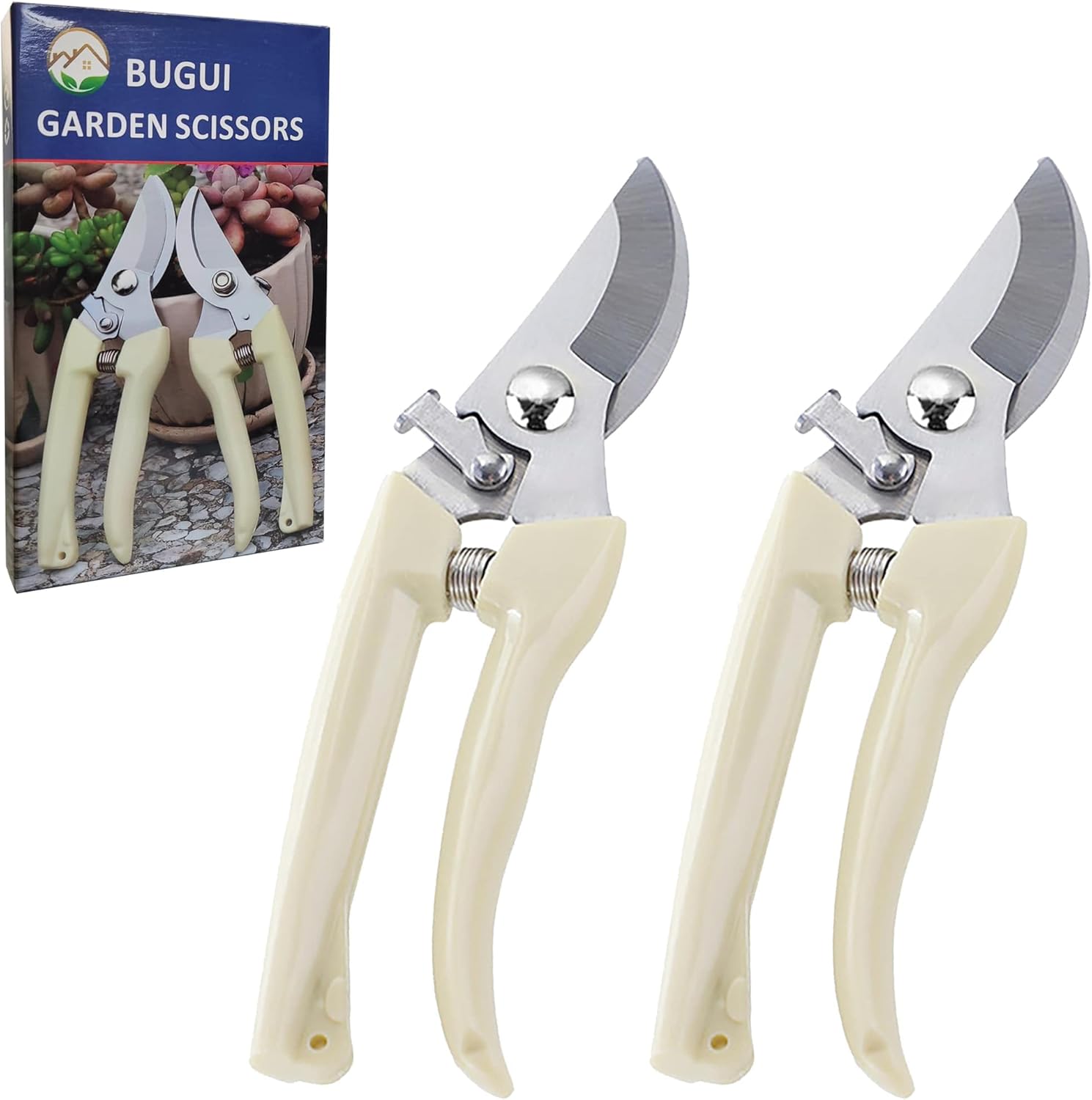 BUGUI Bypass Garden Pruning Shears - 2 Pack, Ultra Lightweight Hand ...