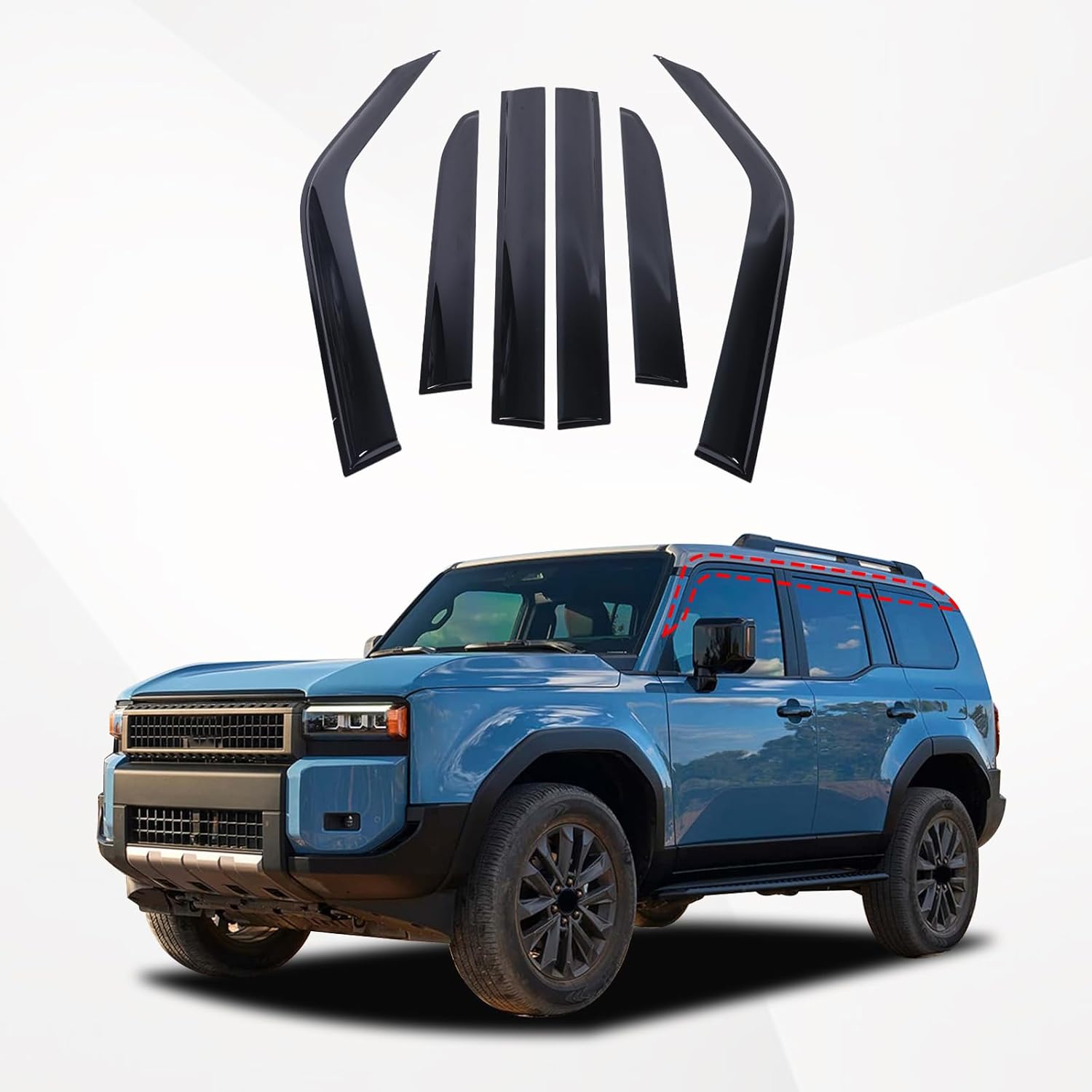 Amazon.com: Side Window Visor Deflector Compatible with Toyota Land Cruiser Prado 250 J250 LC250 ...