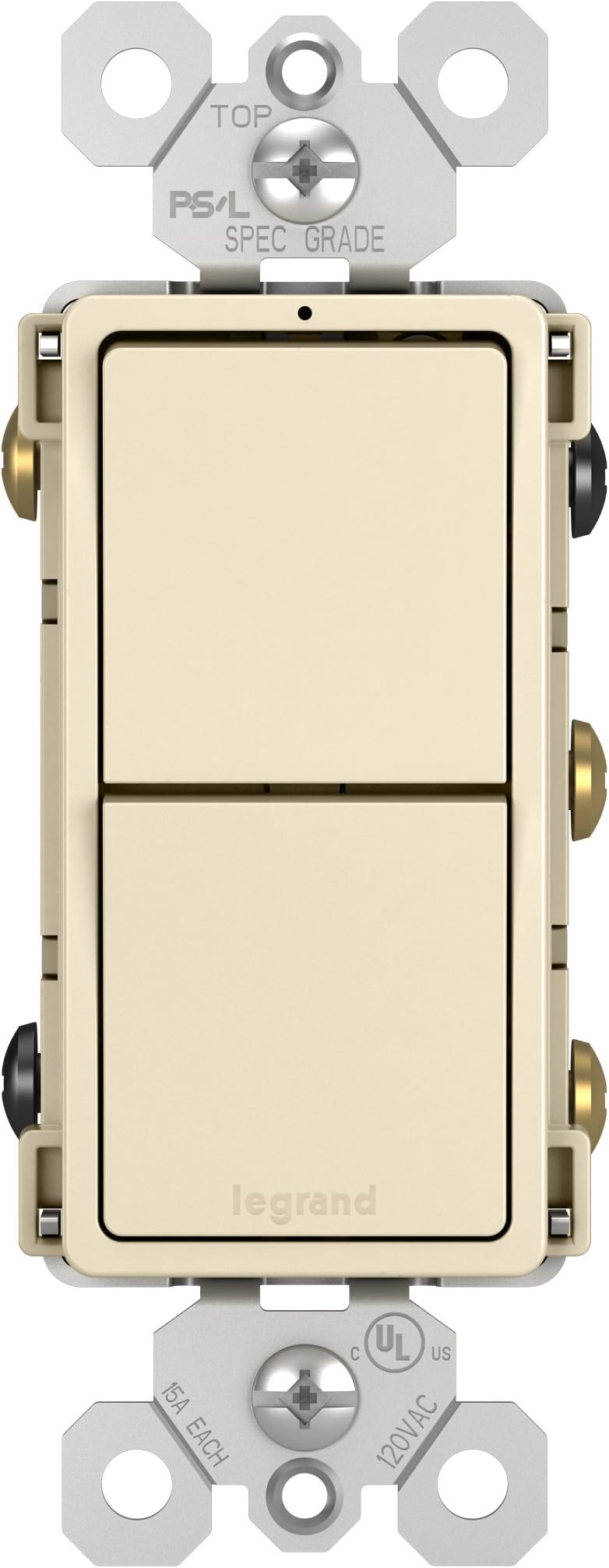 Eaton 7728LA-SP 15-Amp 120-Volt Decorator Heavy Duty Grade Two Single ...