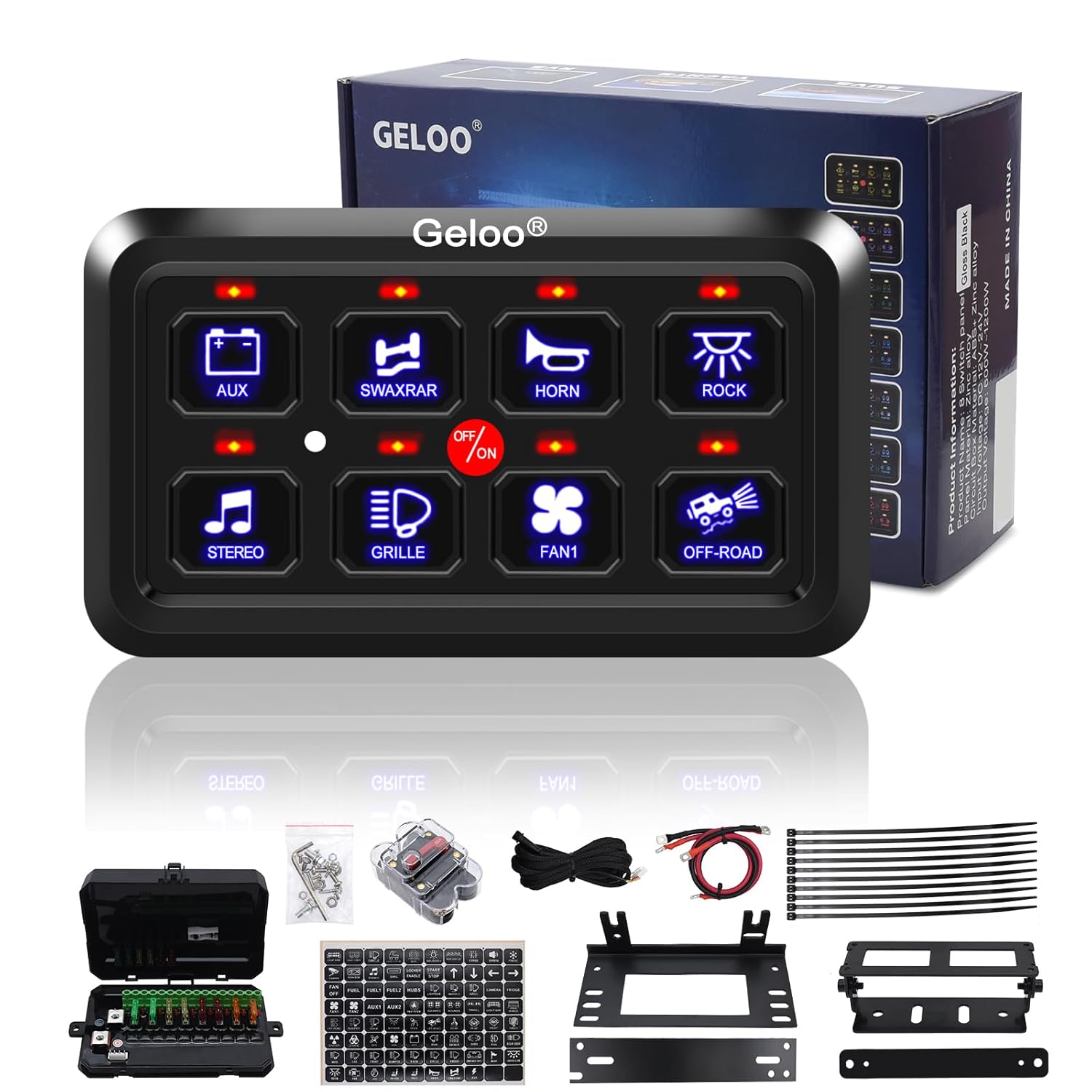 Geloo 8 Gang Switch Panel 12V Switch Panel Built-in Australia | Ubuy