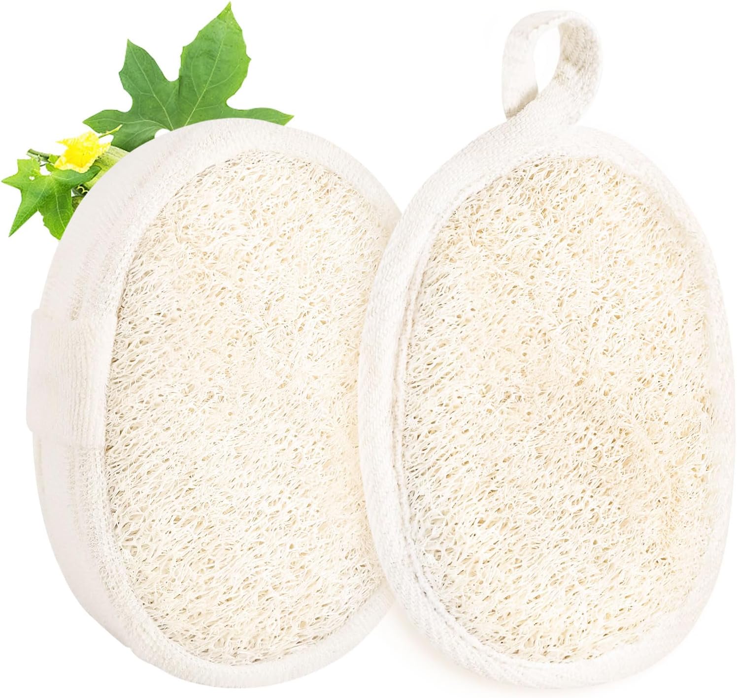 Amazon.com: Natural Loofah Exfoliating Body Scrubber(2Pack),Made from ...
