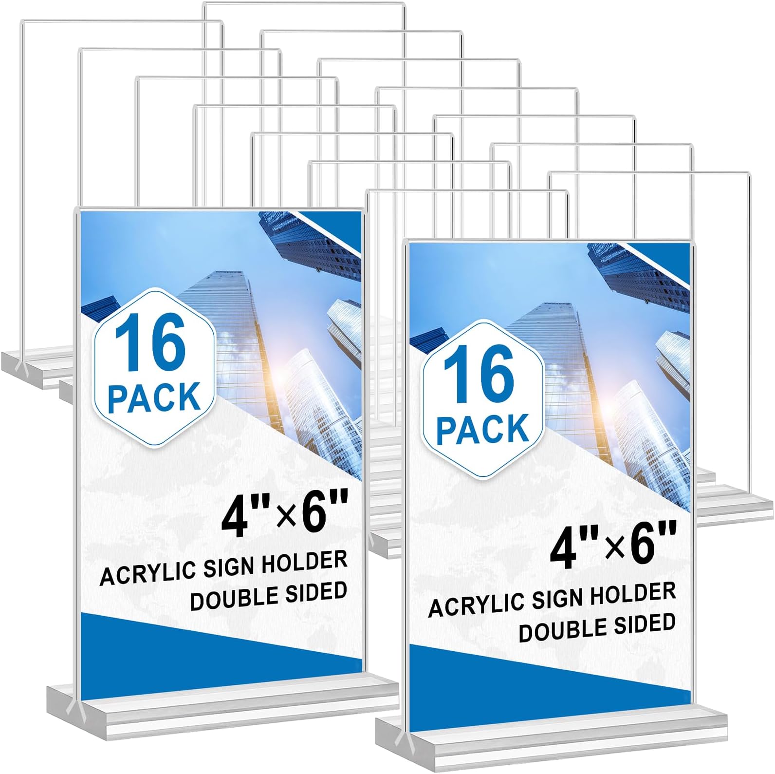 Amazon.com: Azar 152727 Horizontal Double-Sided Stand Up Sign Holder ...