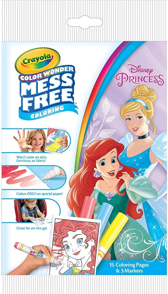 Crayola Color Wonder Disney Princess Mini Overwrap, Blue, Yellow, Red ...