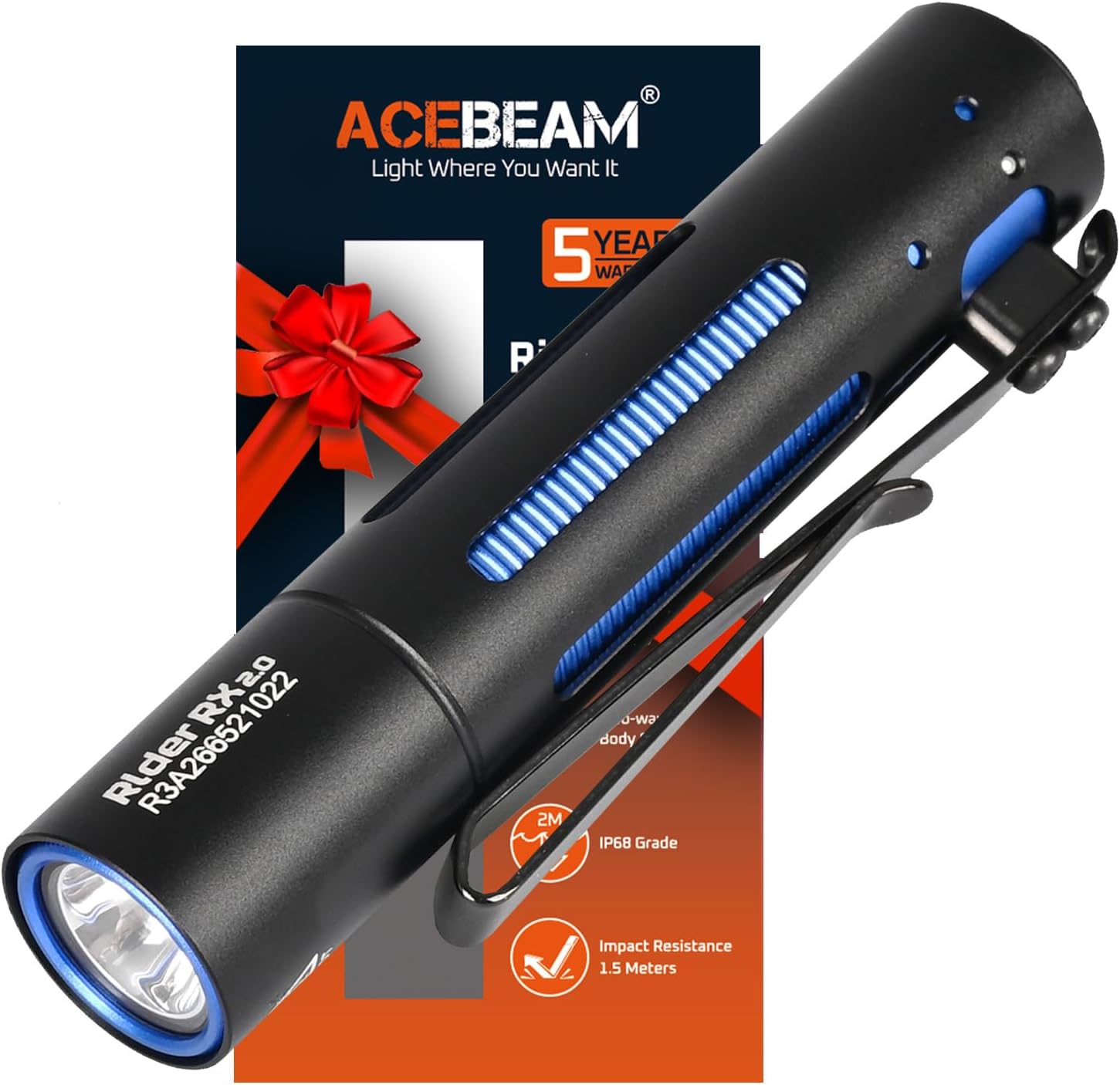 ACEBEAM Rider RX 1000 High Lumens LED Torch Rechargeable, Pocket EDC AA ...