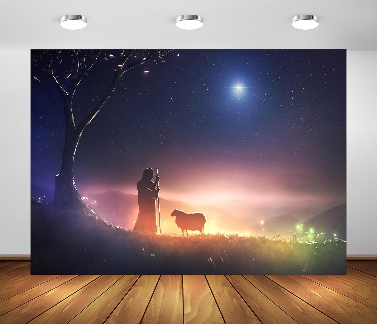 Amazon.com : BELECO 7x5ft Fabric Bible Scene Shepherd and Sheep ...