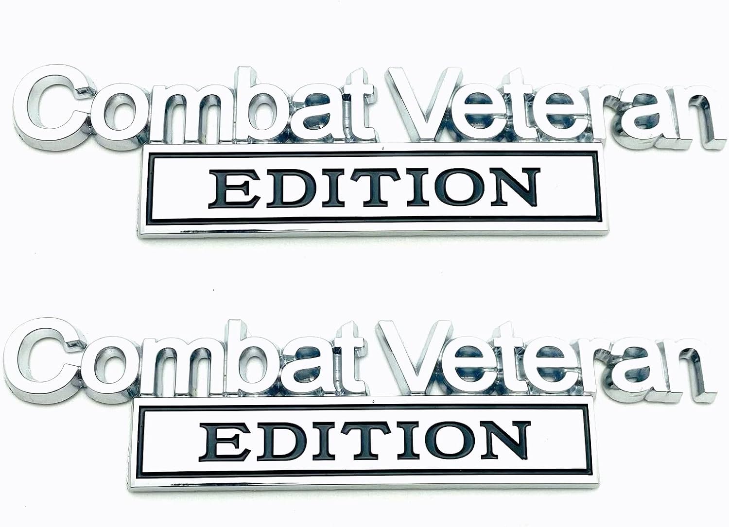 Amazon.com: Pair Set Combat Veteran Edition Emblem 3D Metal Raised ...