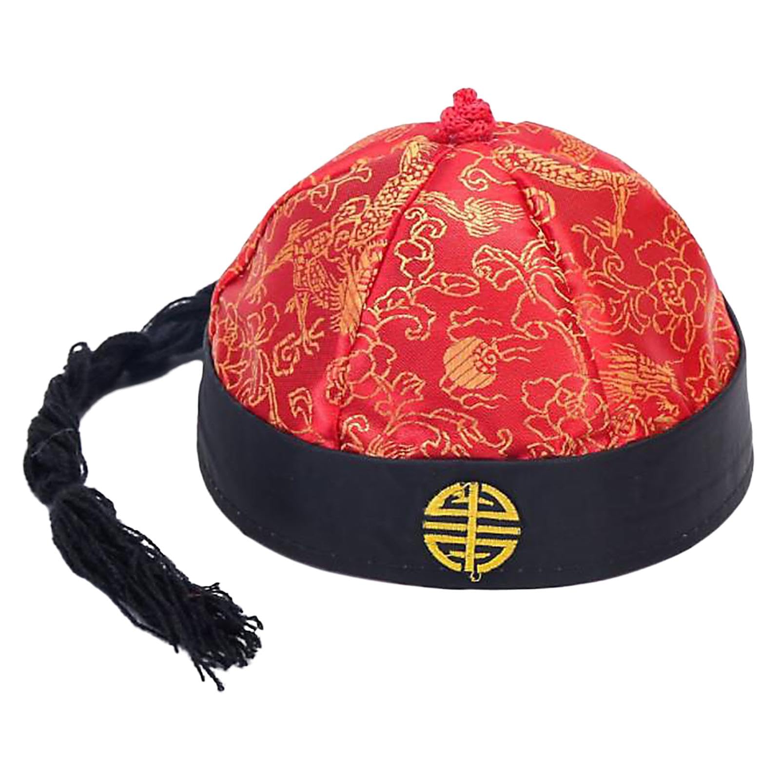 Amazon.com: Generic Chinese Oriental Hat Qing Emperor Hat Traditional W ...