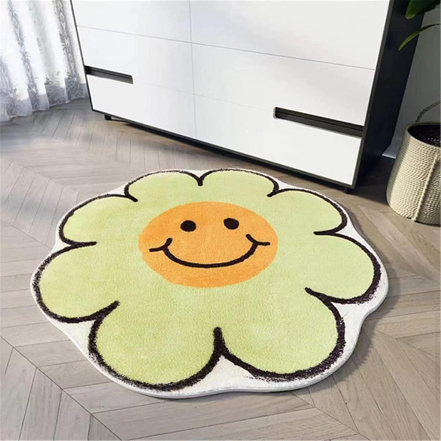Amazon.com: Cute Smiley Face Rug Sunflower Rug for Bedroom Water ...