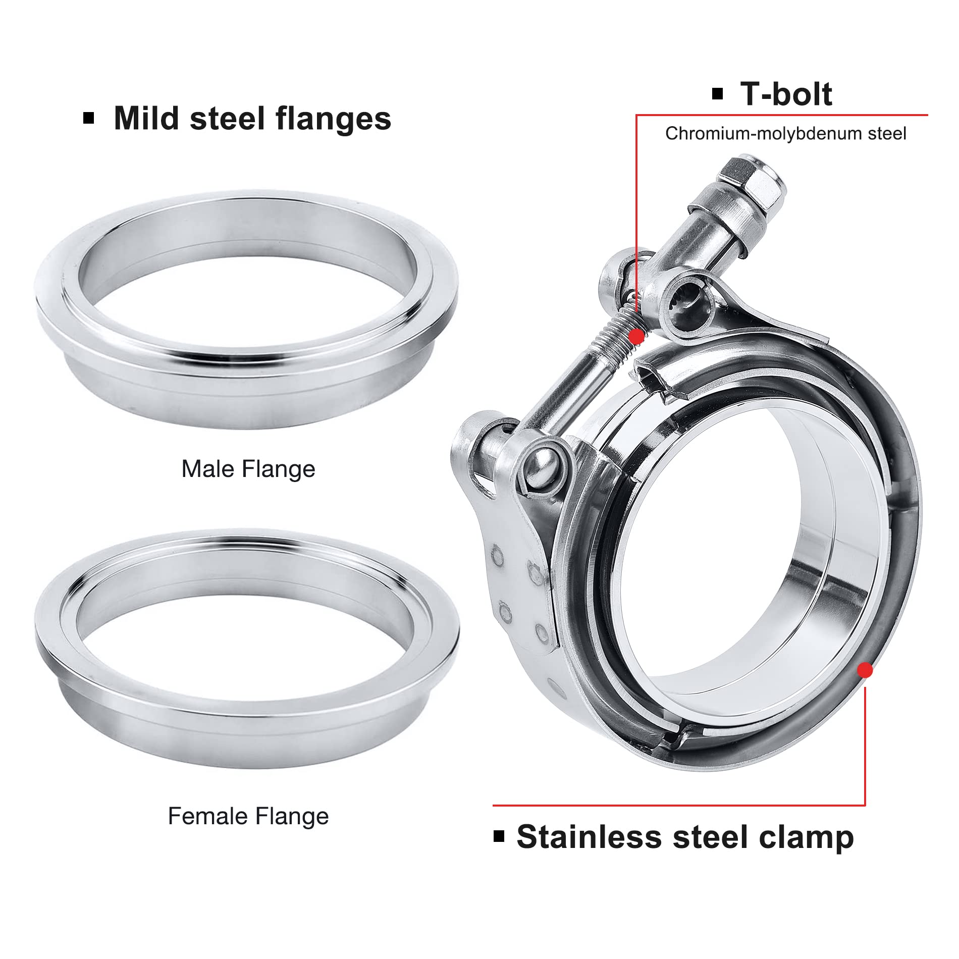 Snapklik.com : EVIL ENERGY 2.5 Inch V Band Clamp Stainless Steel