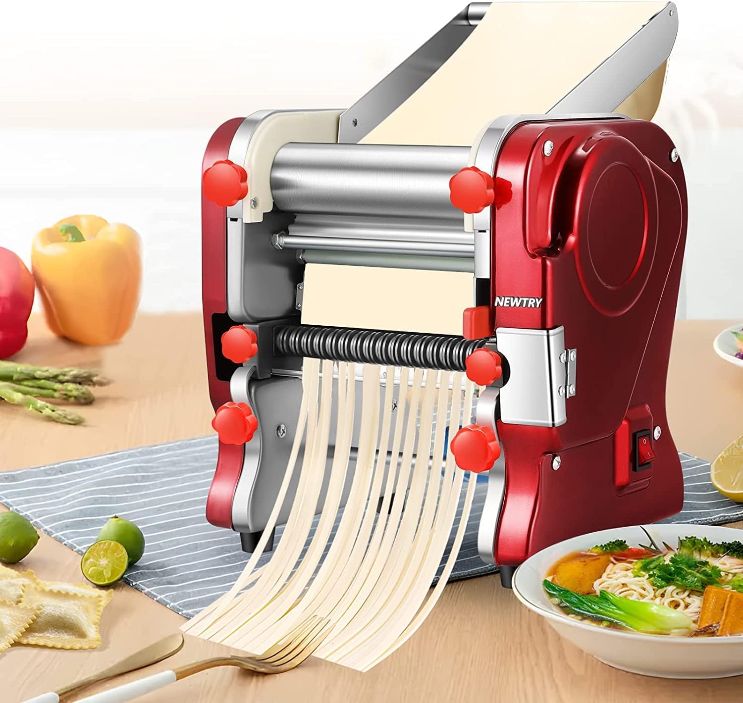 Amazon.com: NEWTRY Electric Pasta Maker Commercial Noodle Dough ...