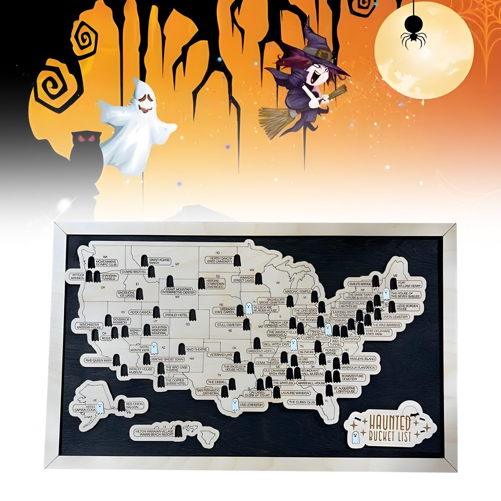 Amazon.com: Atlodas Haunted Map - Halloween Haunted Map, Haunted Bucket ...