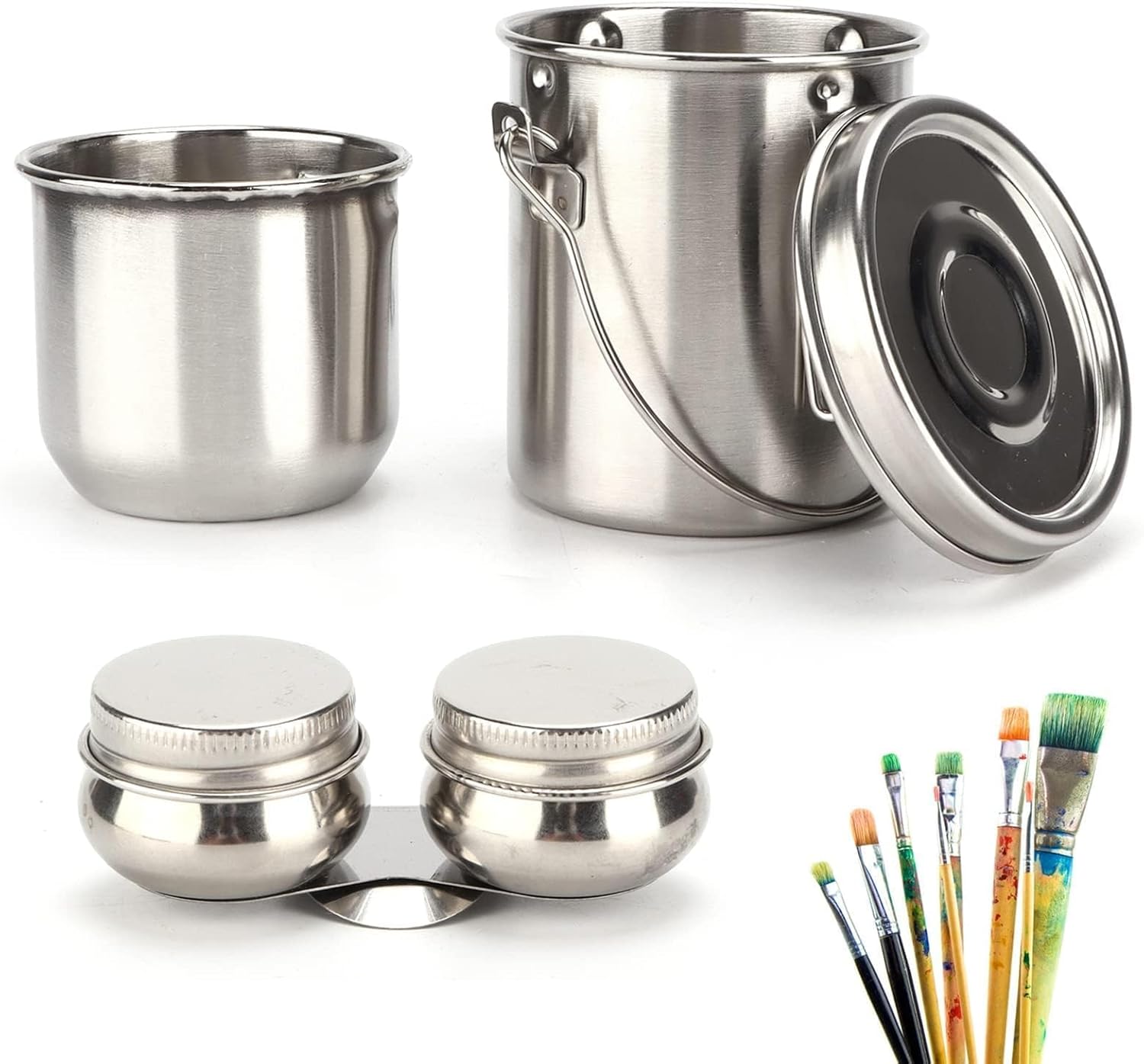 Amazon.com: Stainless Steel Leak-Proof Paint Brush Washer with with Lid ...
