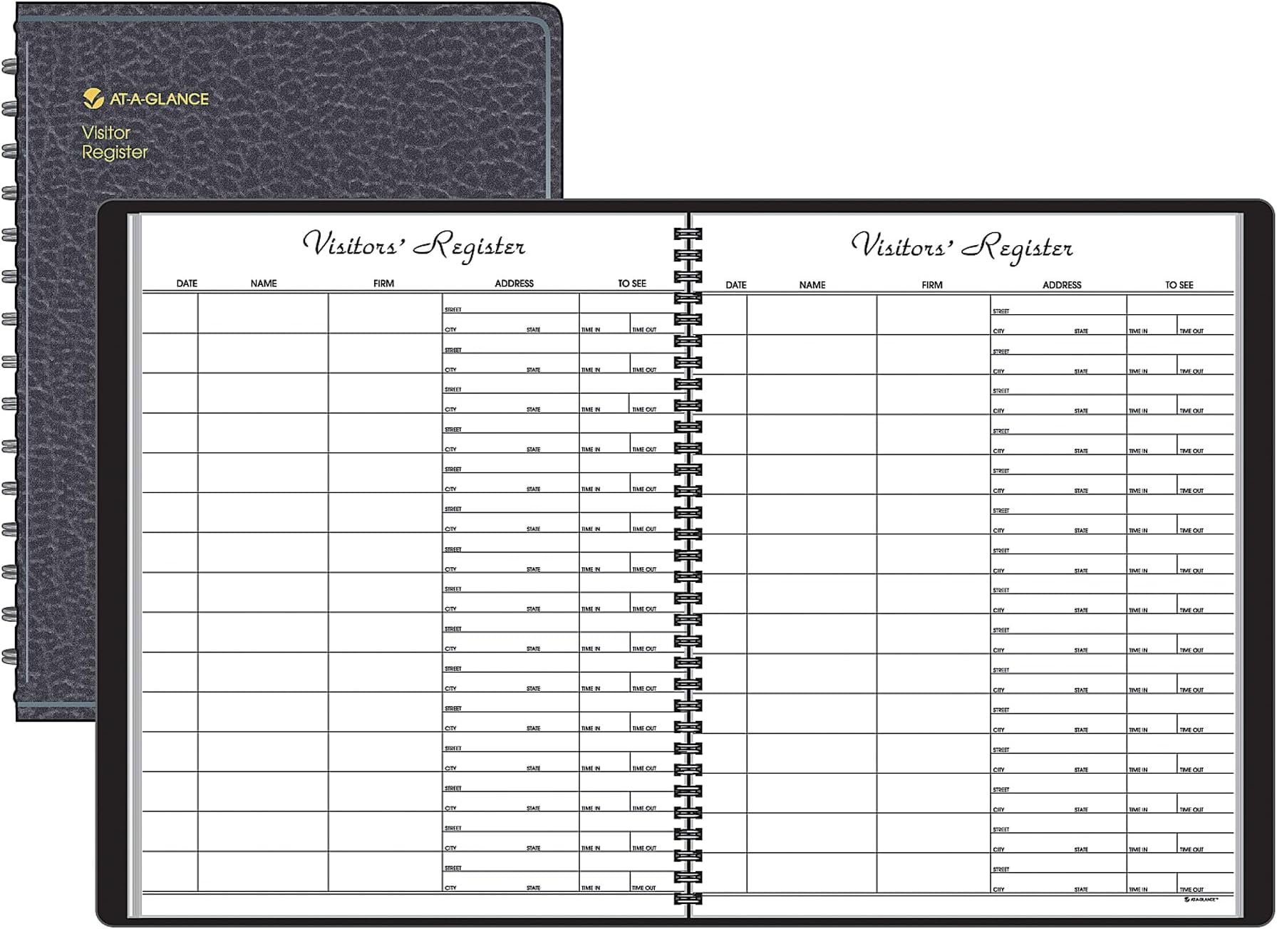 Amazon.com : AT-A-GLANCE 8058005 Recycled Visitor Register Book, Black ...
