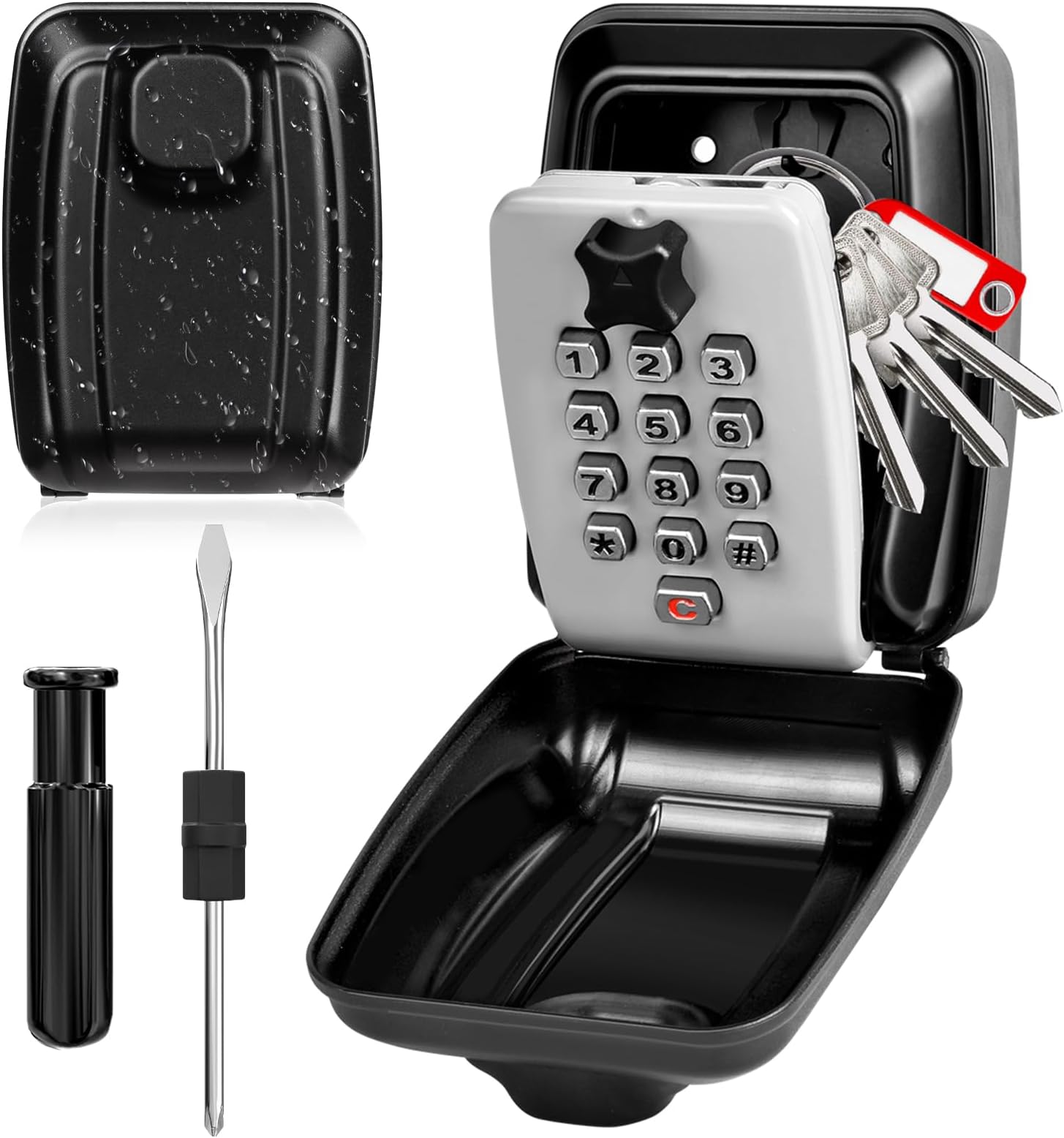 Amazon.com : Key Lock Box for Outside Wall Mount, Waterproof Spare Key ...