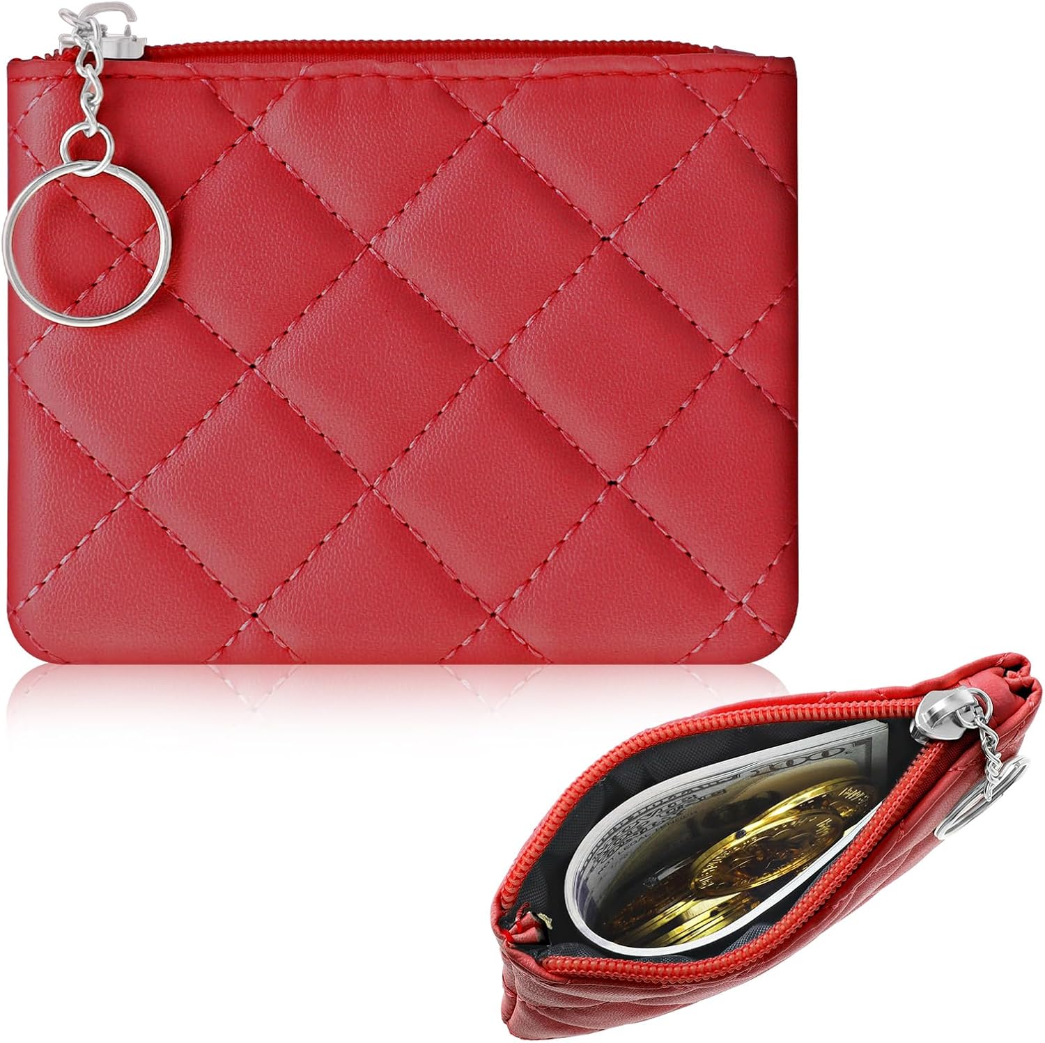 Ymapinc Coin Purse for Women Small Coin Pouch Mini Zipper Pouch Red ...