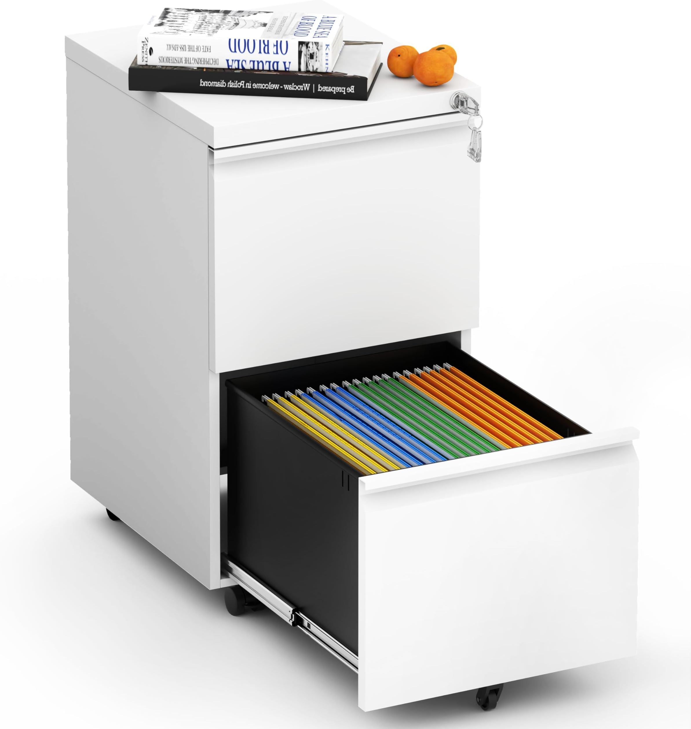 Amazon.com : DEVAISE 2 Drawer File Cabinet, Small Rolling Filing ...