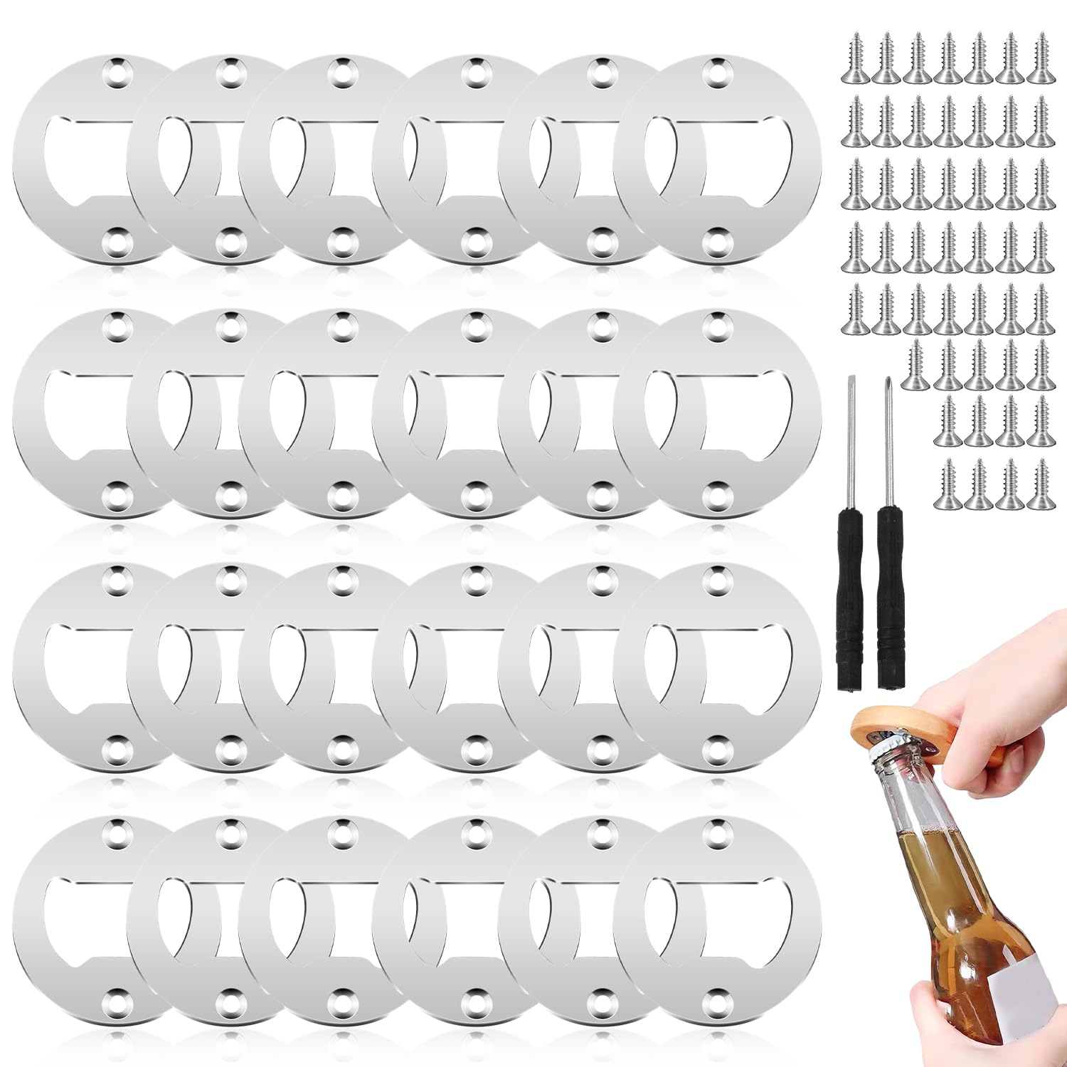 1 x Brand New CHENYU 24 Pieces Bottle Openers with Matching Screws and ...