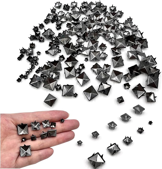 Amazon.com: Honigo Black 150pcs Square Pyramid Studs Metal Studs Spikes ...