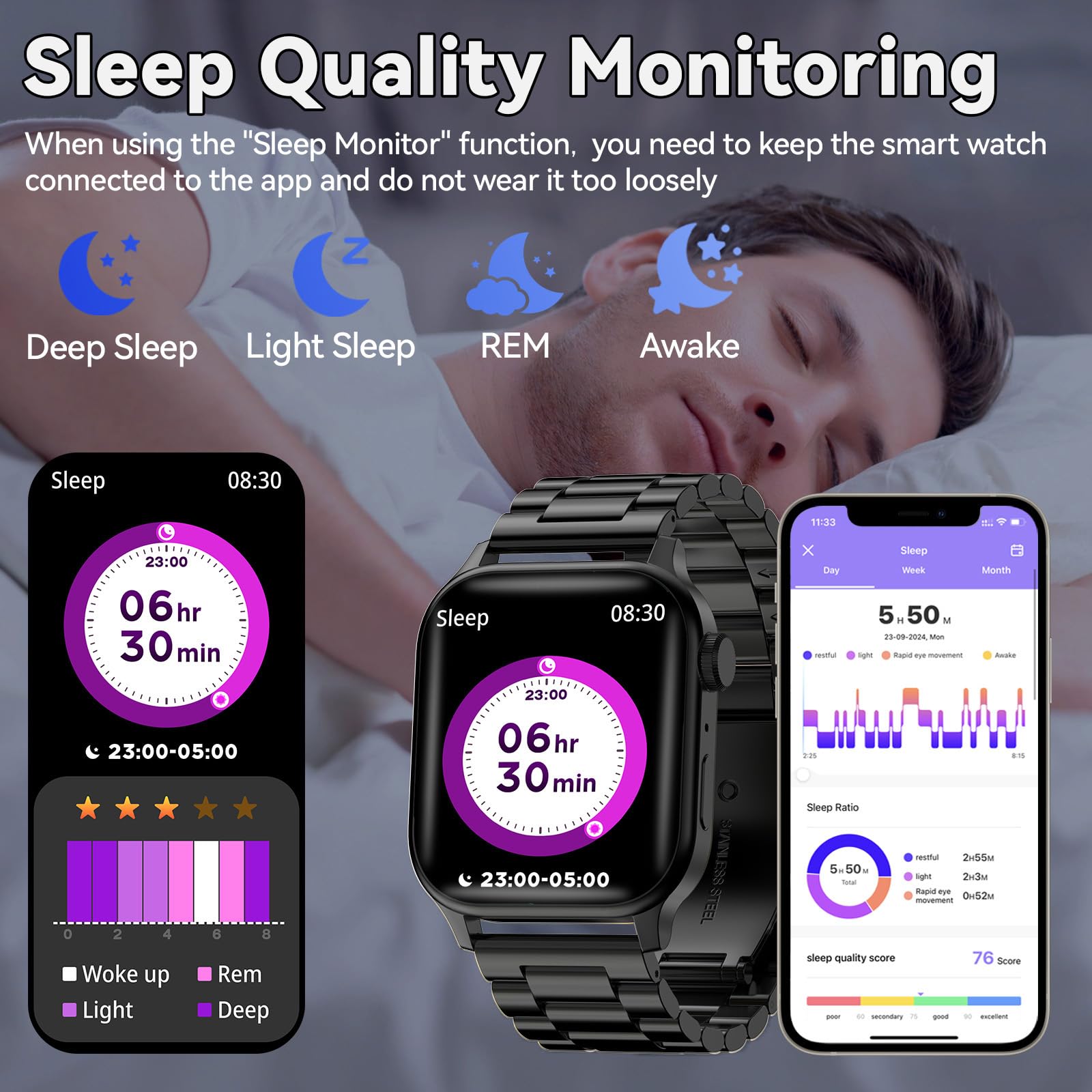 123 Sportmoden Tracker Homailida Smartwatch Donna, 1,2" Smart Watch ...