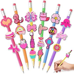 Amazon.com : Garetheora 20Pcs Cute Pencil Topper Decorations, Pink ...