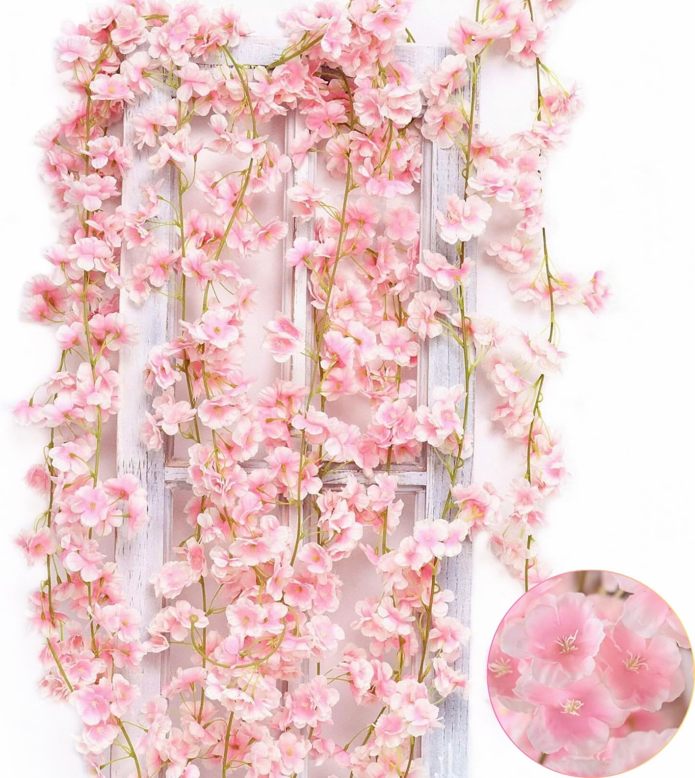 Amazon.com: ASTRYAS Artificial Cherry Flower Vines, 4Pcs Cherry Blossom ...