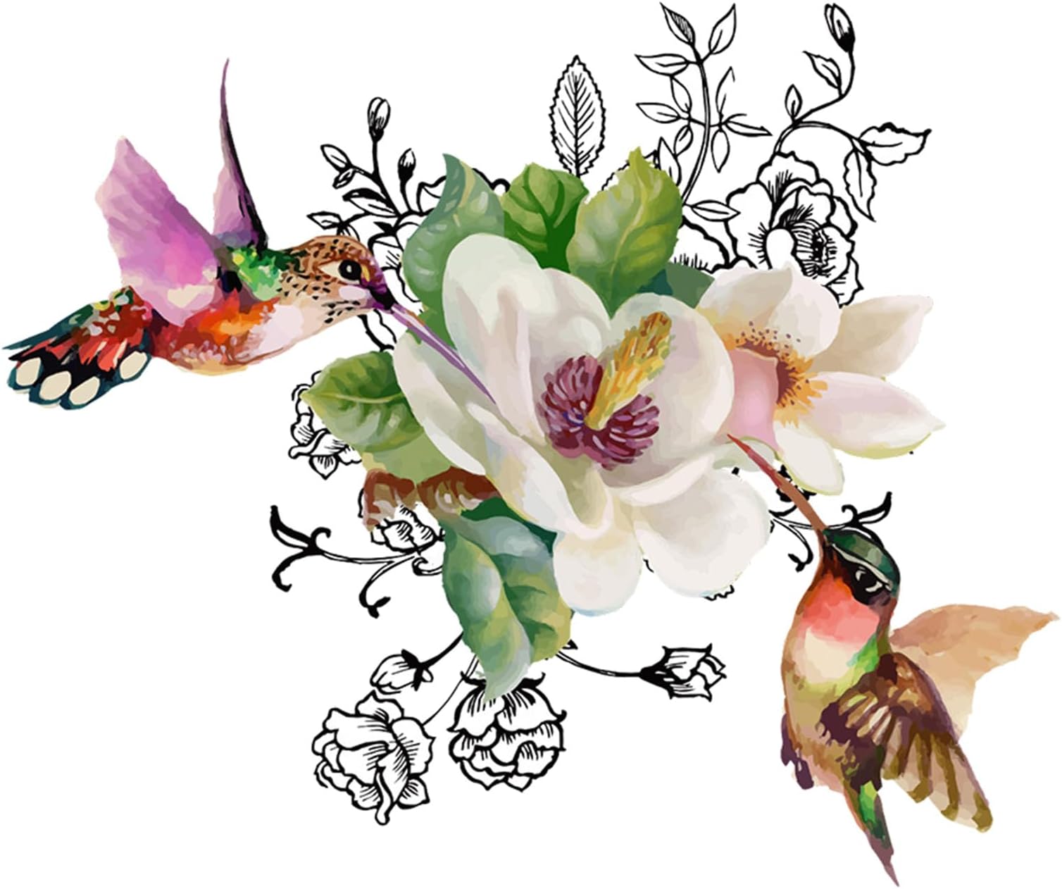 Amazon.com: 2 Pcs Birds Flowers Butterfly Toilet Seat Lid Stickers Self ...