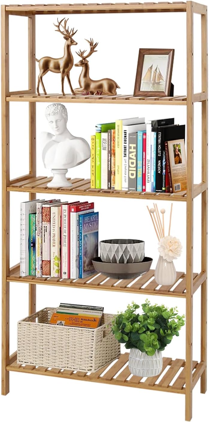 Amazon.com: Peach Tree Bamboo Rack Multifunctional Bathroom Kitchen ...