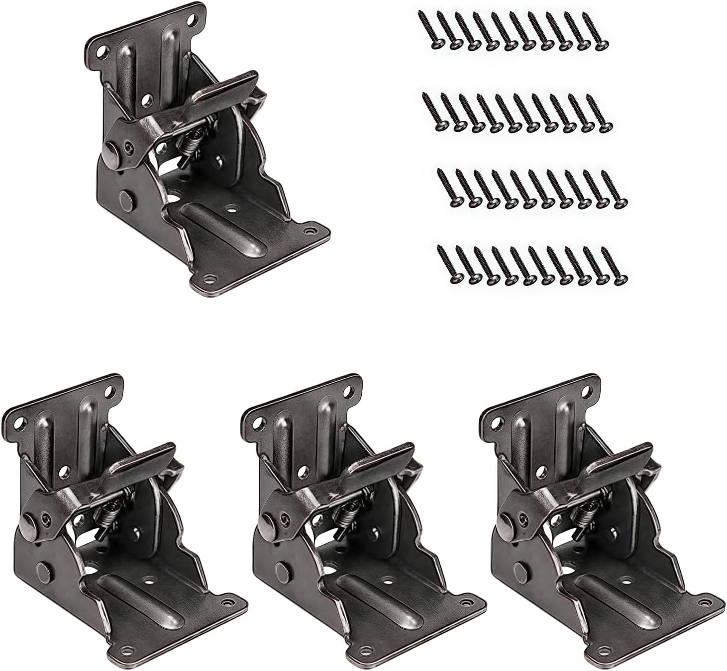 Amazon.com: 4 Pack Folding Brackets, Self-Lock Hinge with Screws for ...