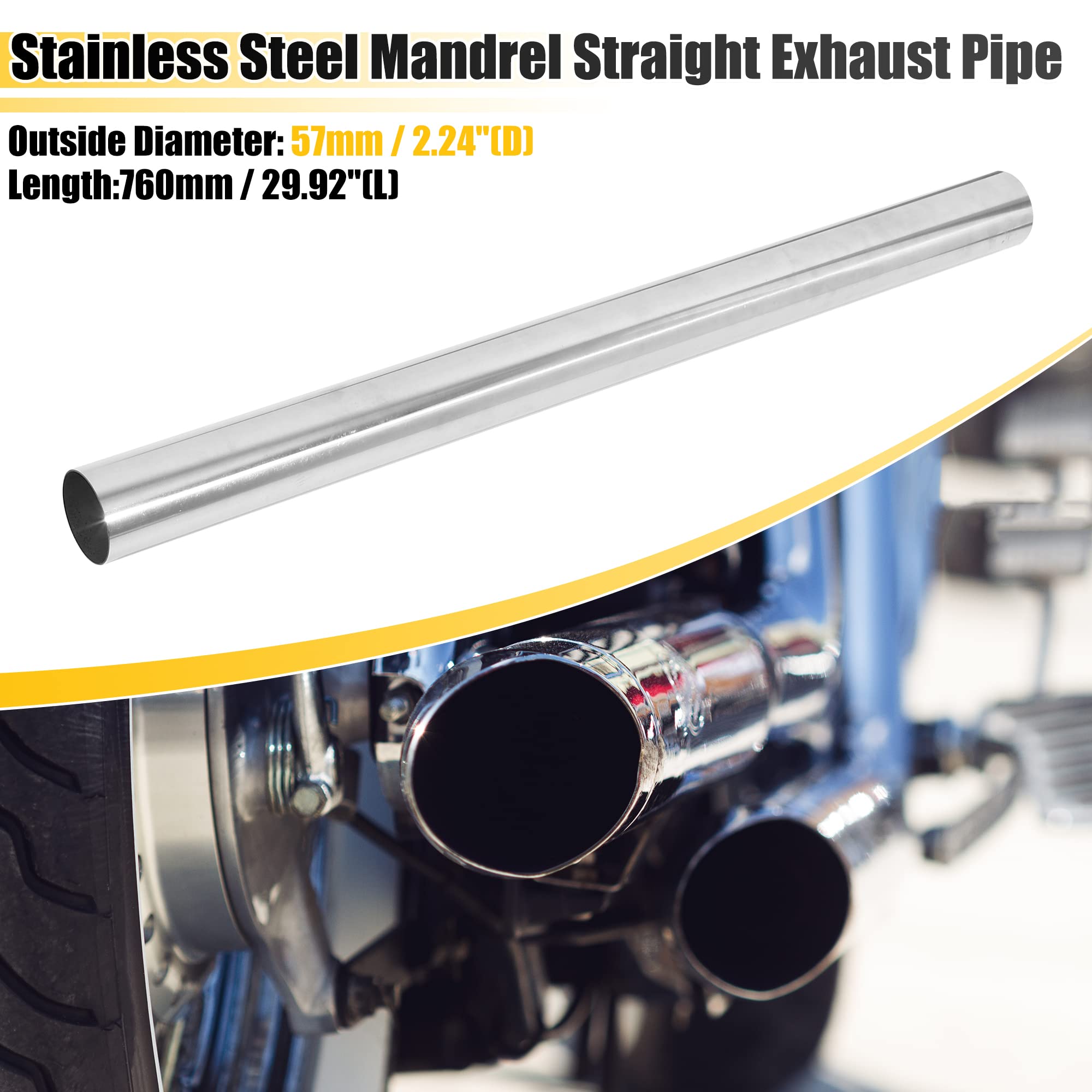 X AUTOHAUX Straight 2.25" OD 30" Length DIY Custom Mandrel Exhaust Pipe ...