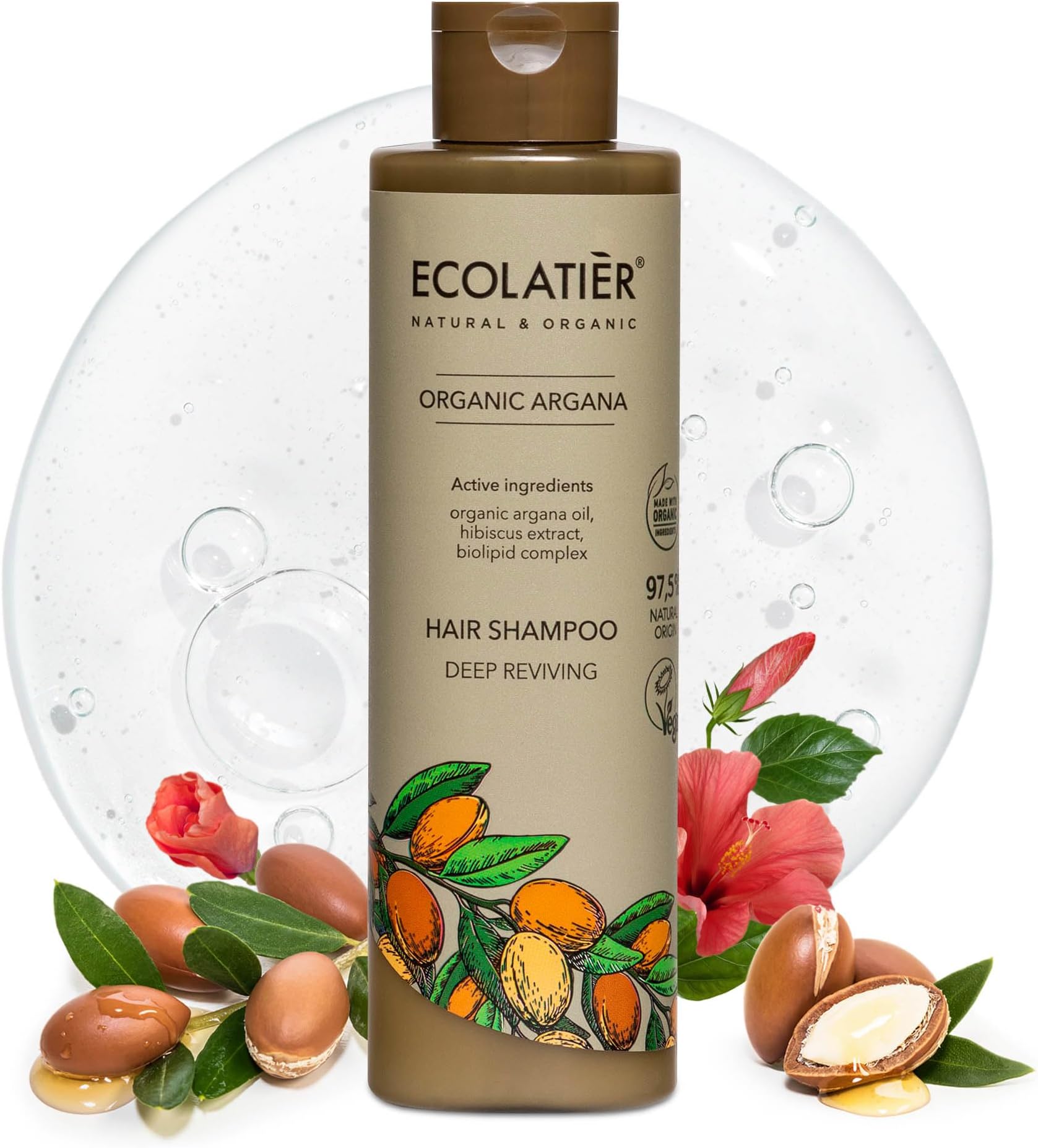 Amazon.com : Natural Shampoo with Organic Argan Oil - 98.6% Natural ...
