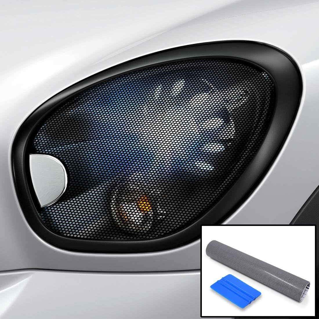 Amazon.com: VViViD Black Perforated Headlight Wrap Self-Adhesive Cover ...