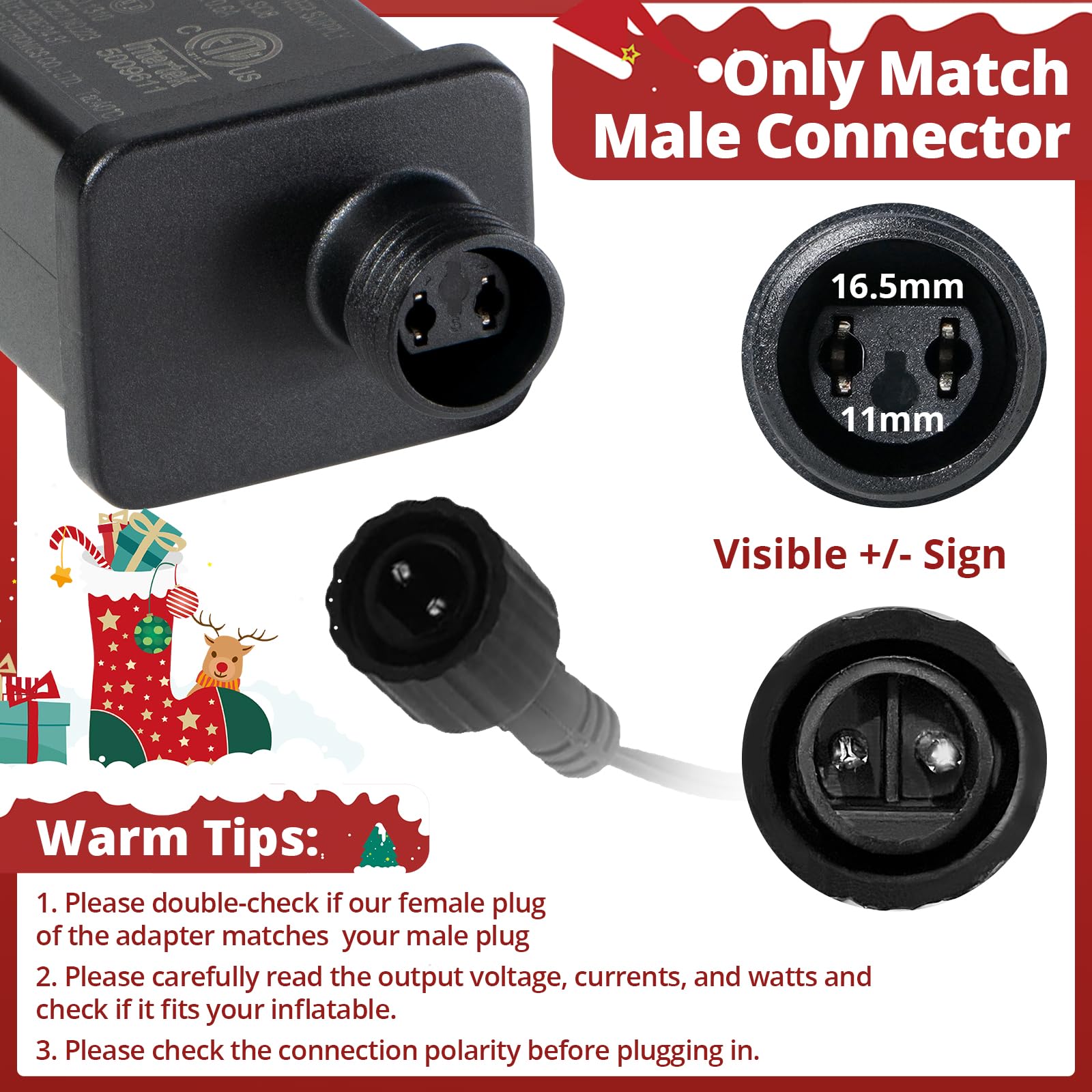 Snapklik.com : Christmas Inflatable Plug Replacement 15A, For 6-8 Ft ...