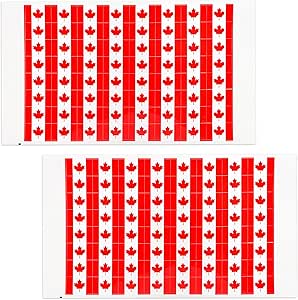 CCINEE 128pcs Small Canada Flag Stickers Waterproof Canadian Maple Leaf ...