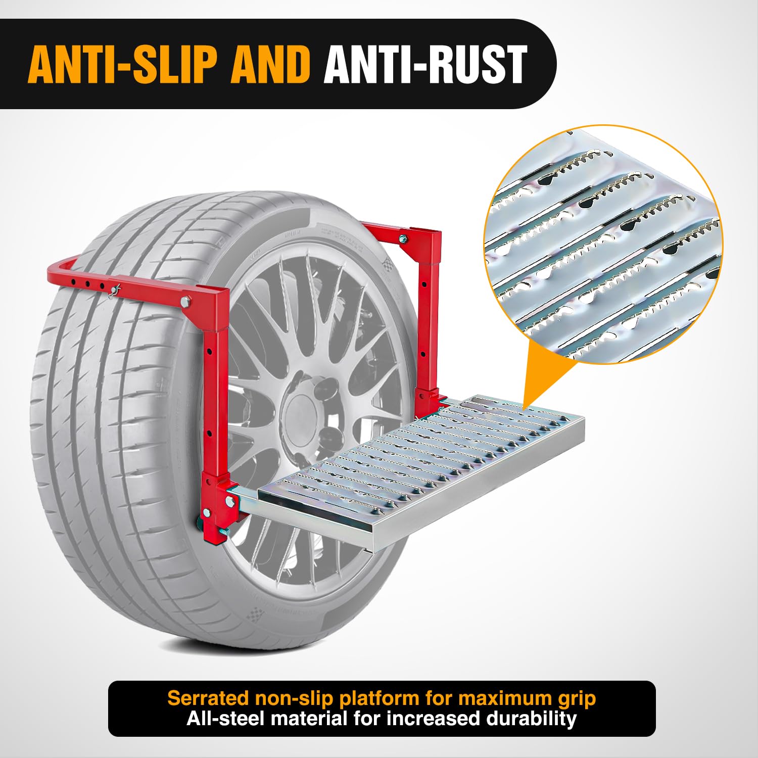 Snapklik.com : Folding Heavy Duty Tire Step Non-Slip Steel Surface ...