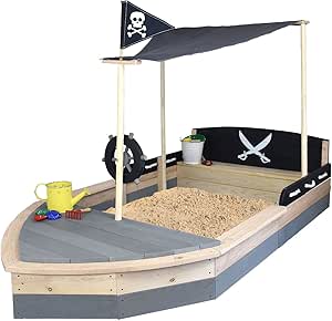 Sun zandbak boot piraat XXL van hout - zandbak schip voor kinderen ...