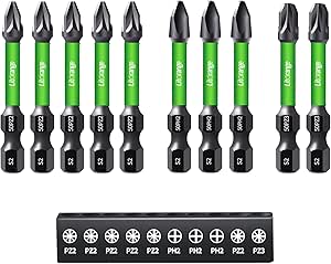 Litorange 10Pcs 50 mm PZ2 PH2 PZ3 Magnetic Impact Driver Bits, S2 Steel ...