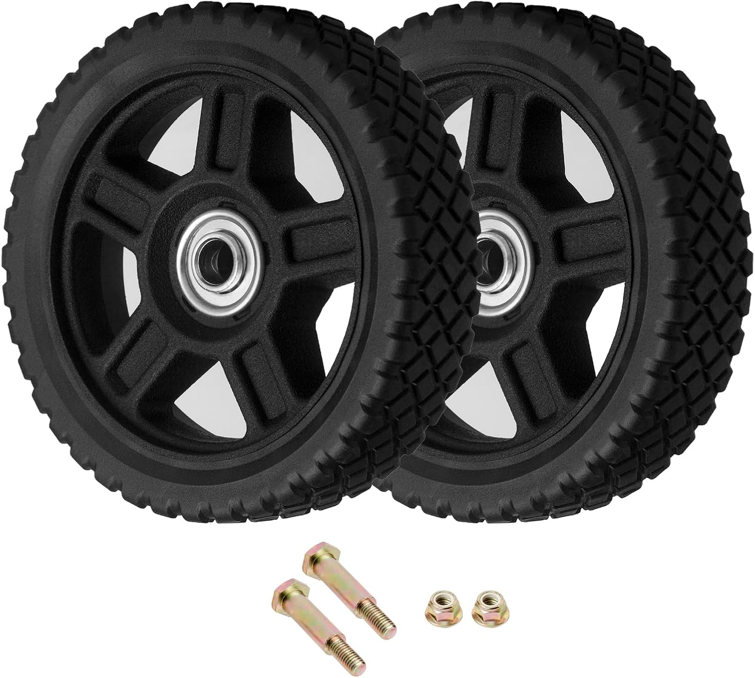 Amazon.com: 6 Inch Lawn Mower Wheels Wheel kits with Bolts & Nuts - Set ...