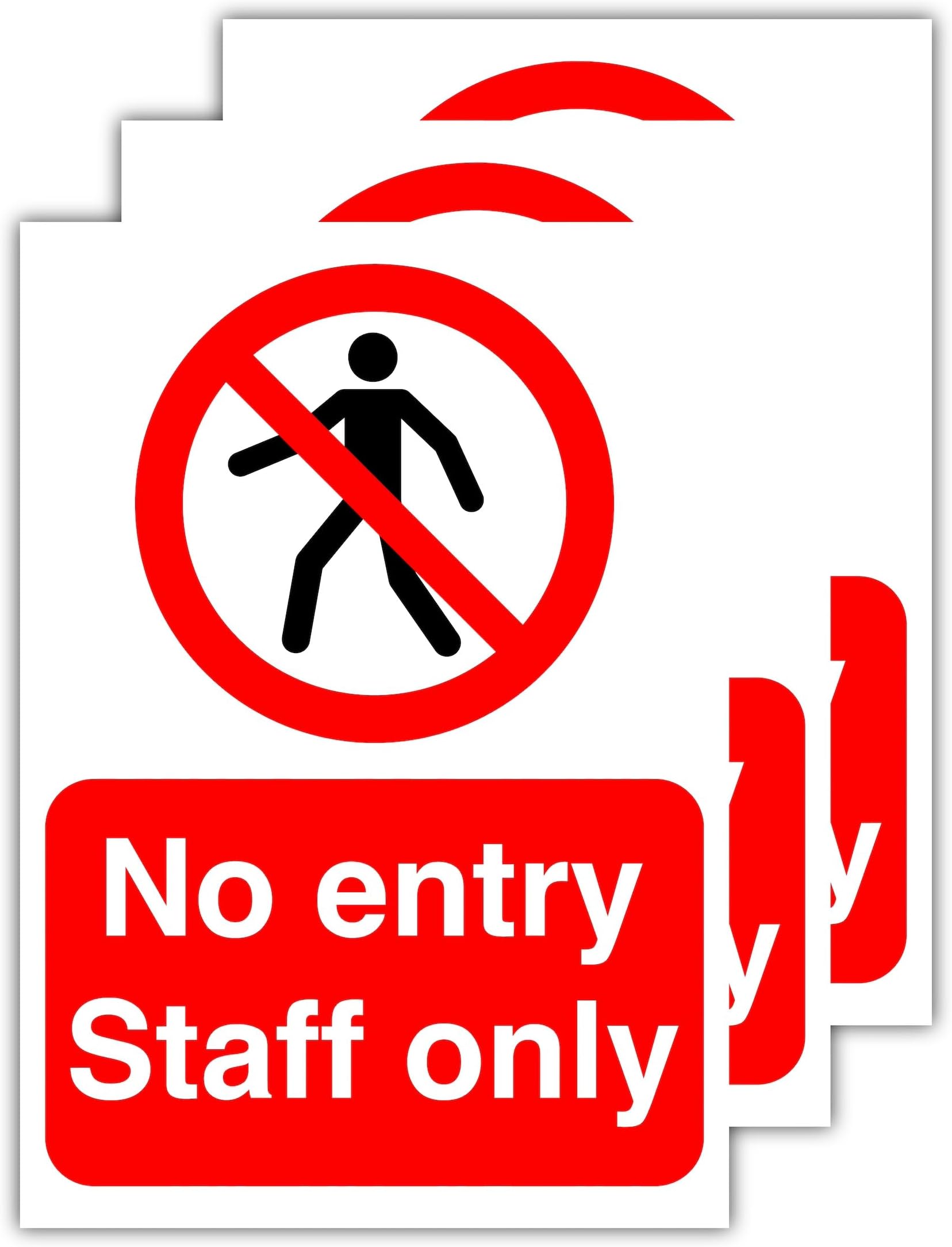 Stcky No Entry Pedestrian Prohibition Sign [Pack of 3] - Portrait ...