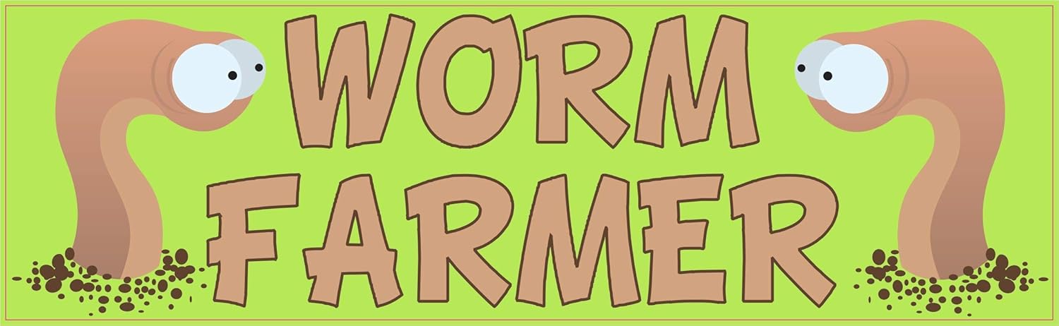 Amazon.com: StickerTalk Worm Farmer Vinyl Sticker, 10 inches by 3 ...