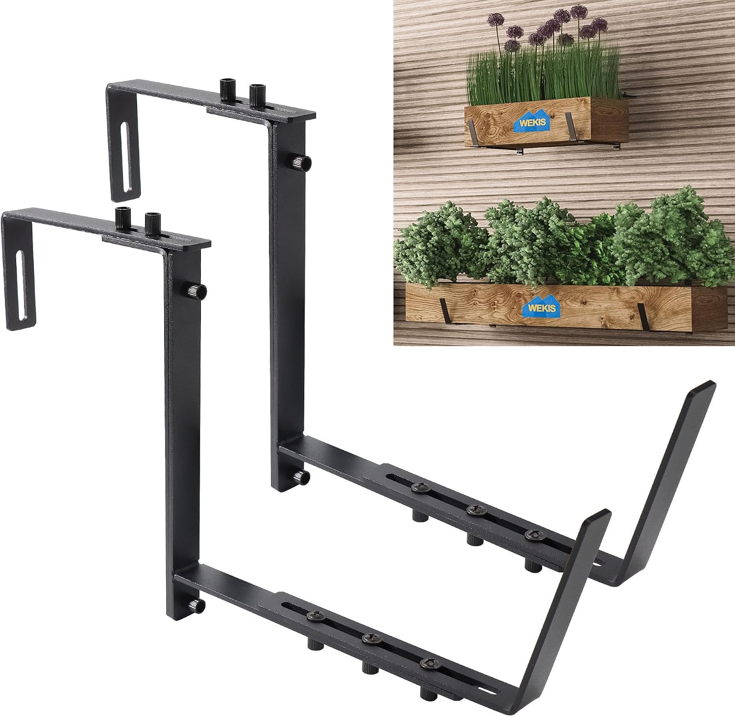 Amazon.com: WEKIS Adjustable Brackets for Window Box Planter (2 Packs ...