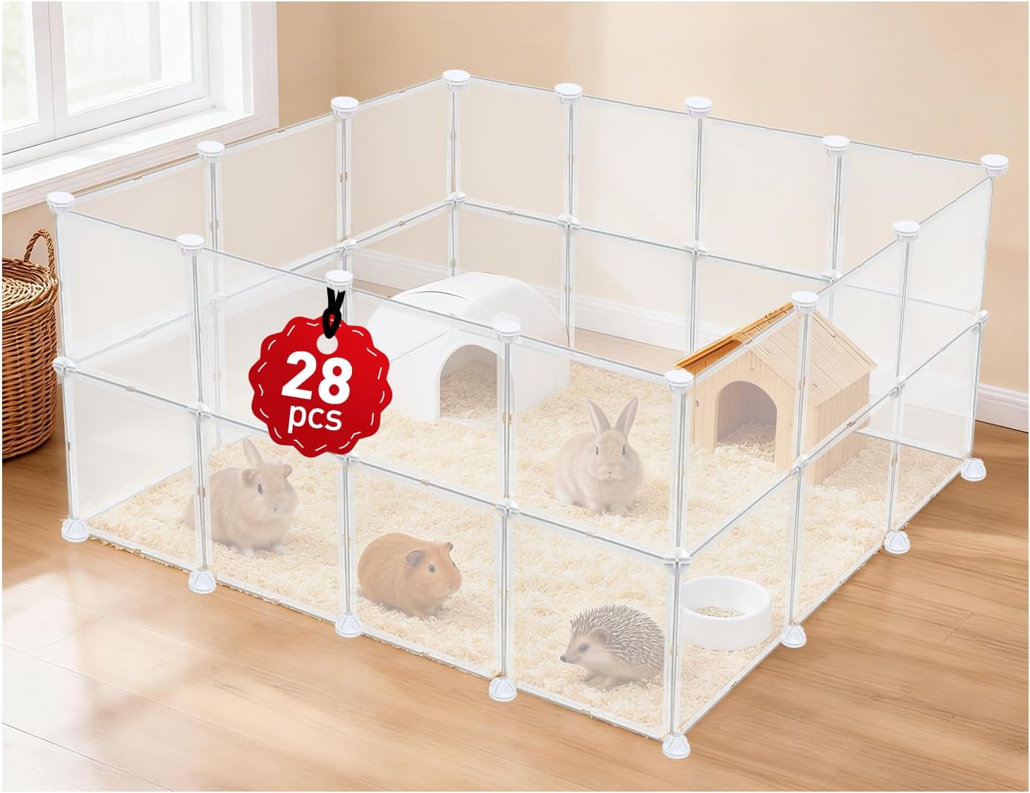 Amazon.com: LEICHTEN 11.8" H 330" L in Total Small Animal Playpen, Anti ...