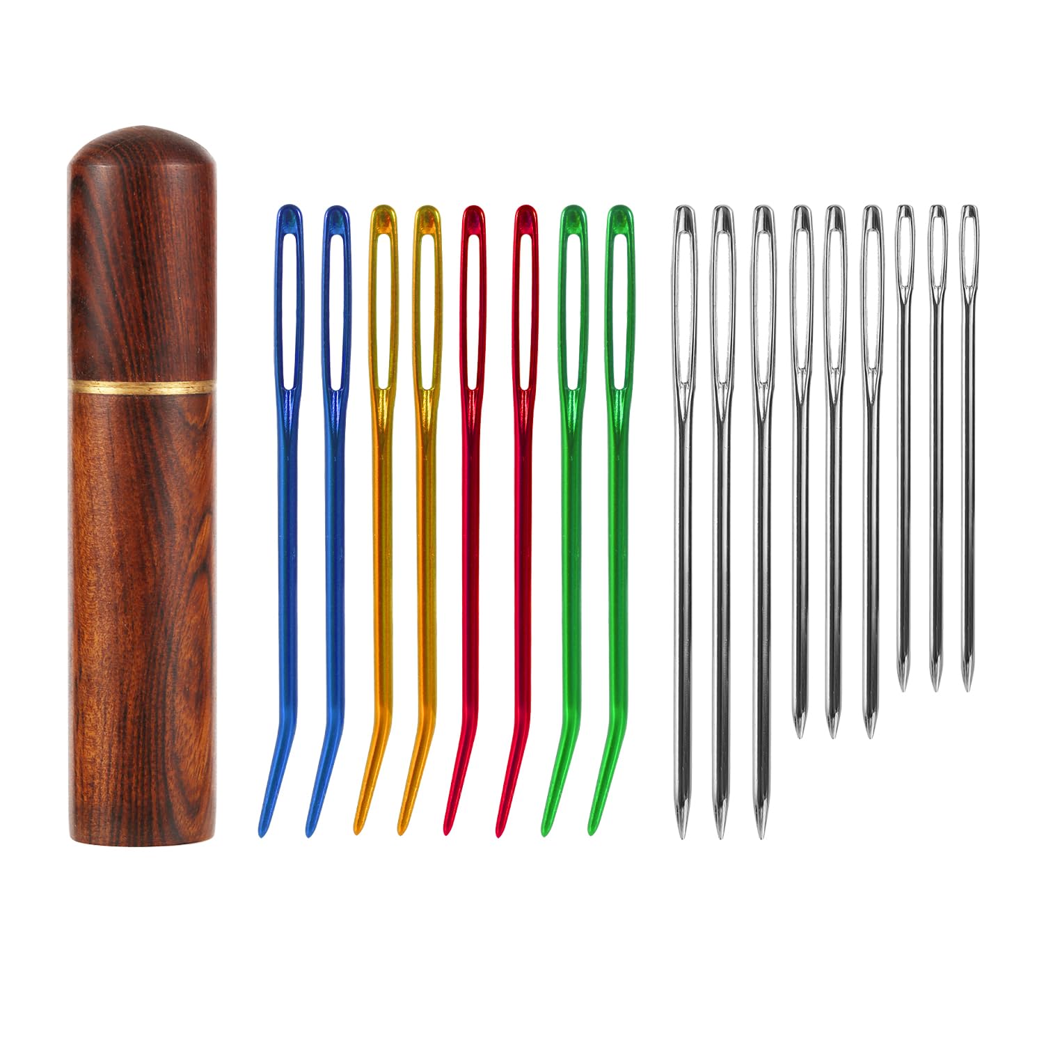 Amazon.com: 17pcs Large Eye Sewing Needles Kit, Stainless Steel Large ...