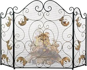 Amazon.com: Fireplace Screen Traditional Vintage Fireplace Screen Stand ...