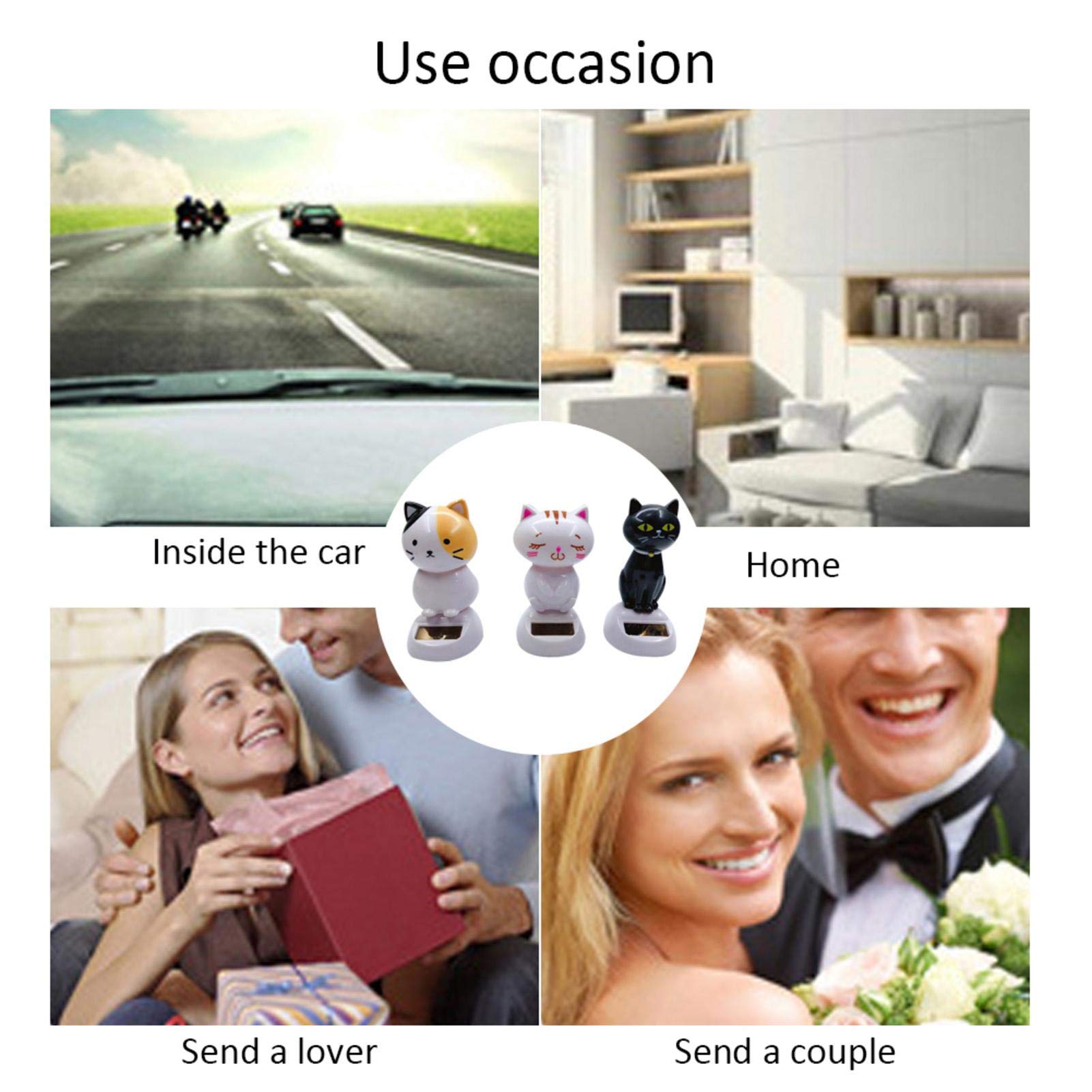 Moving Solar Bobblehead Cat Feet