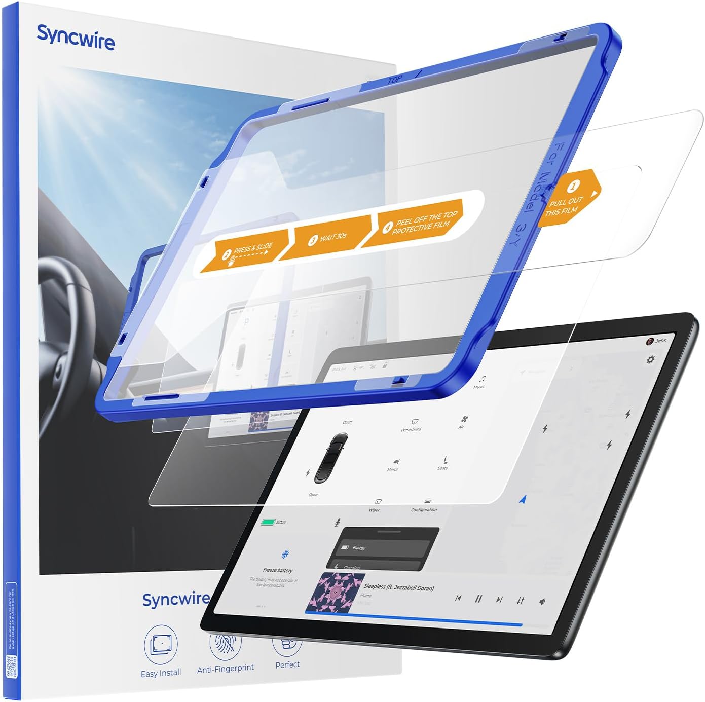 Amazon.com: SYNCWIRE Tempered Glass GPS Screen Protector for Tesla ...
