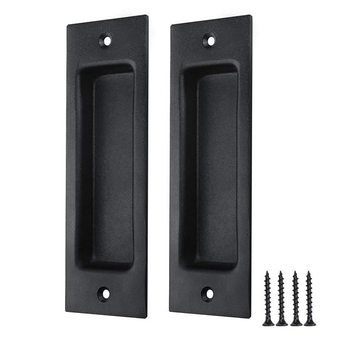 Buy 6.5" 2 Pack Sliding Barn Door Handle Heavy Duty Finger Pull Set ...