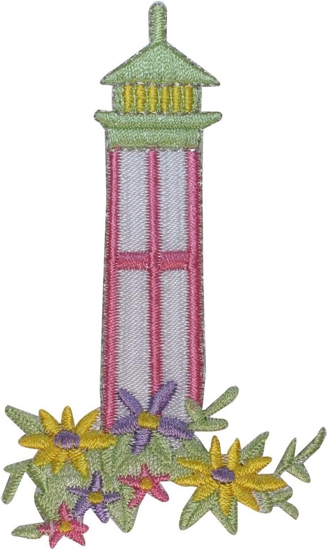 Amazon.com: ID 1864 Floral Lighthouse Patch Travel Nautical Embroidered ...