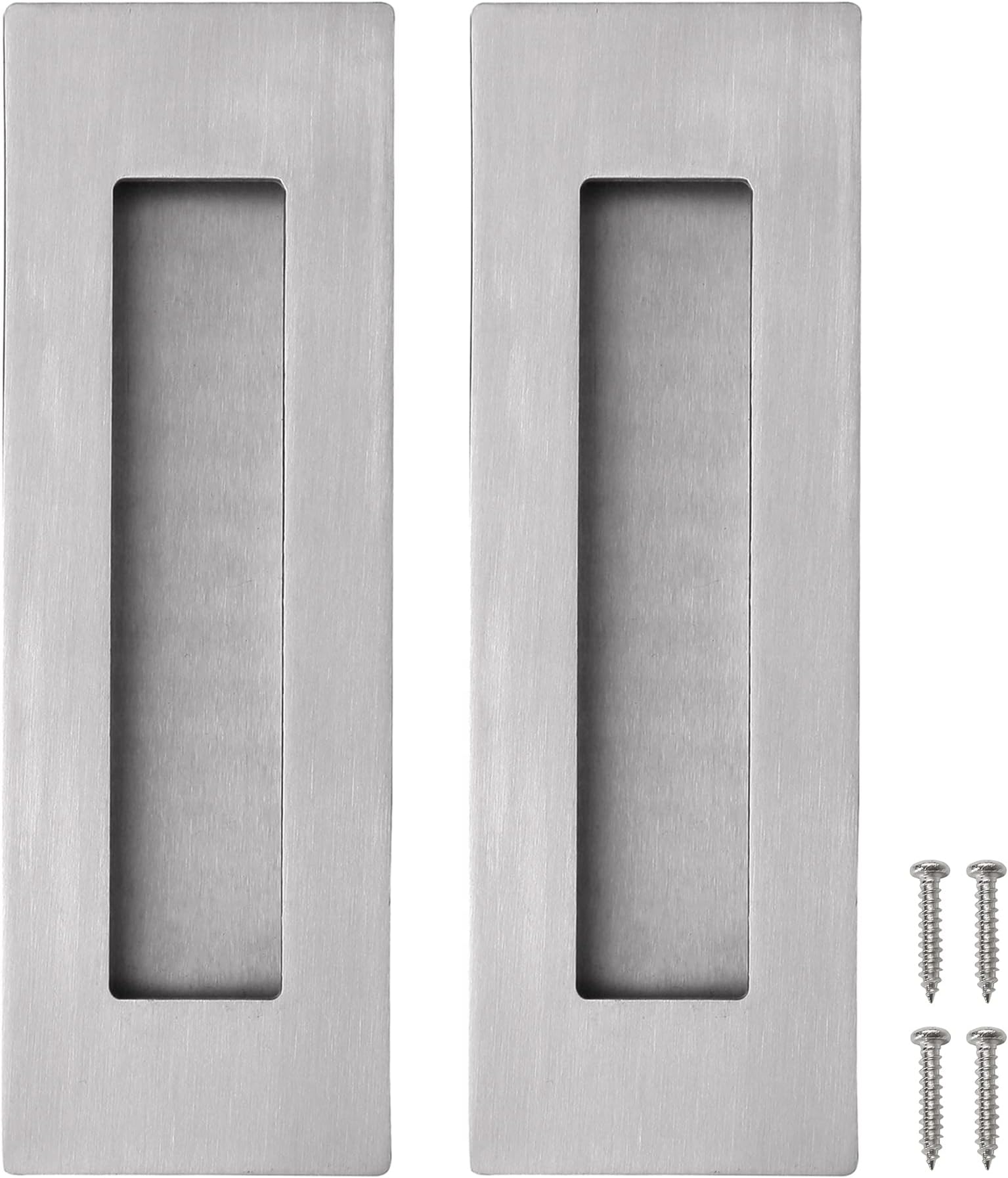 Emtek, Modern Rectangular, Flush Pull, 1-3/4" x 4", Satin Nickel ...